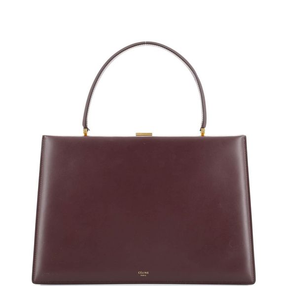 Celine | Bags | Celine Clasp Top Handle Bag Leather Medium Red | Poshmark